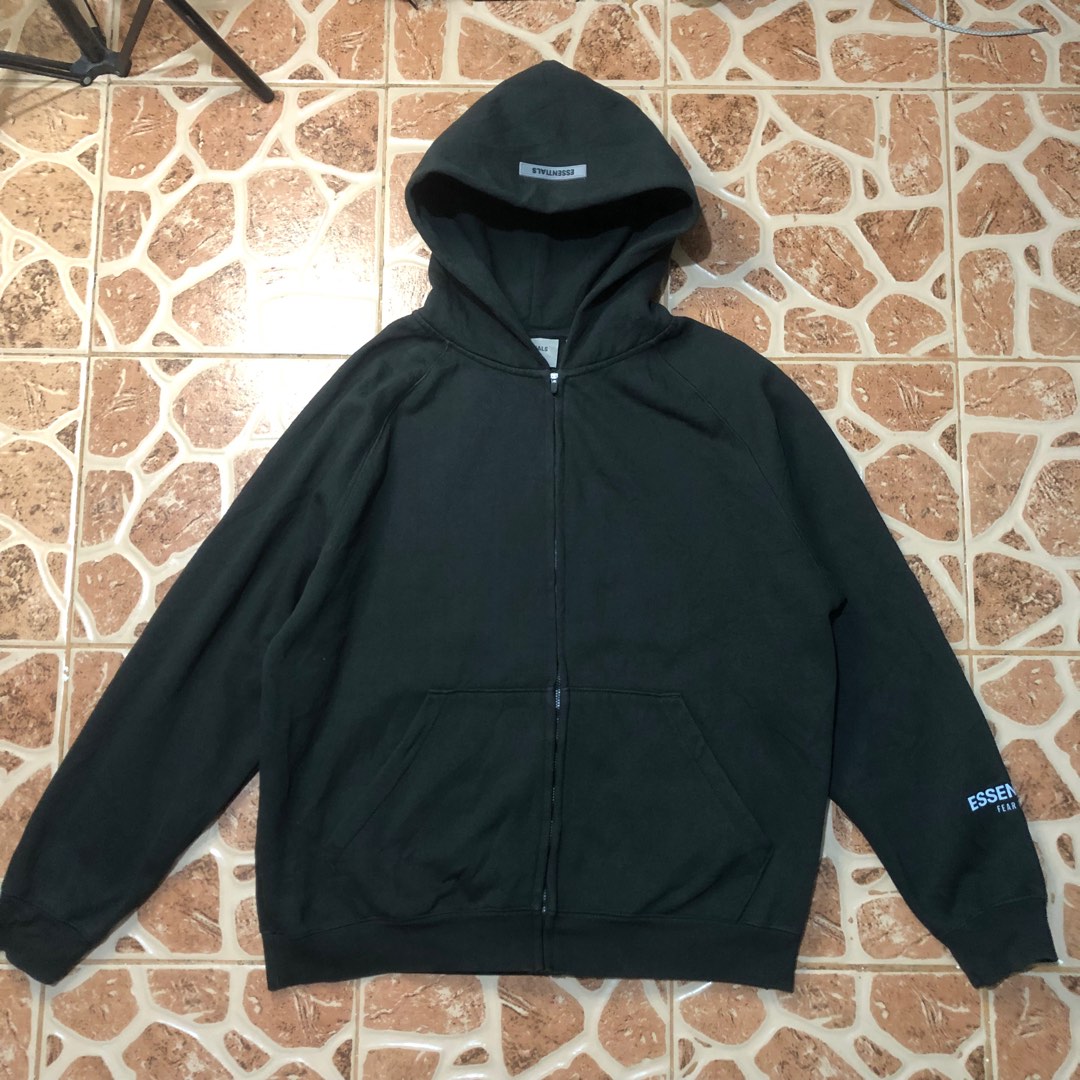 Essentials Zip Hoodie (faded black color), Men's Fashion, Coats ...