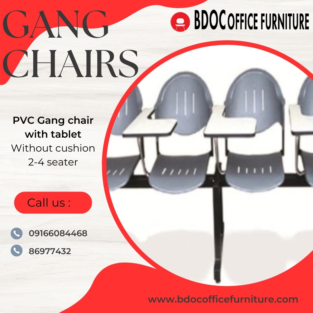 gang chair/ office chair/ visitor chair, Furniture & Home Living ...