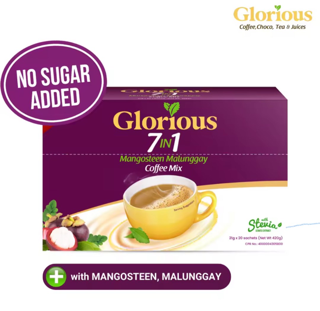 Glorious Blend 7 in 1 Coffee (Stevia) 20 Sachets, Food & Drinks ...
