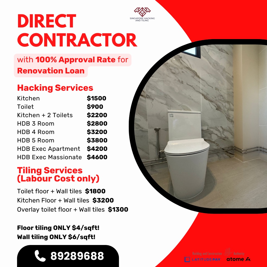 Hacking/Tiling/Renovation Services/Flooring/Kitchen/Toilet/Partition ...