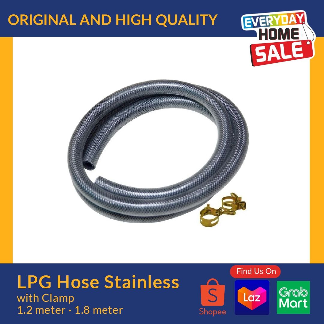 Hawk LPG Hose Stainless with Clamp, Furniture & Home Living, Bathroom ...