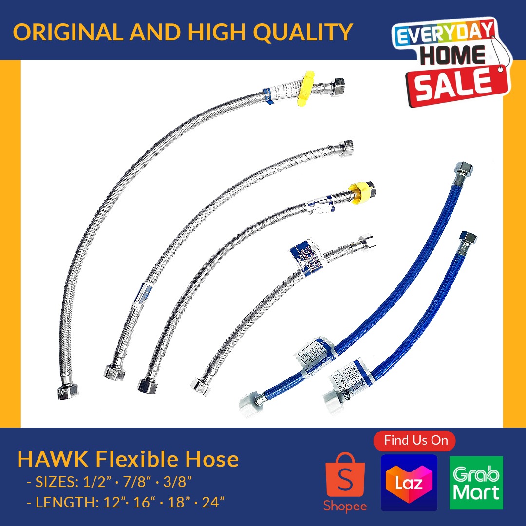 Hawk Stainless Flexible Hose, Furniture & Home Living, Bathroom ...