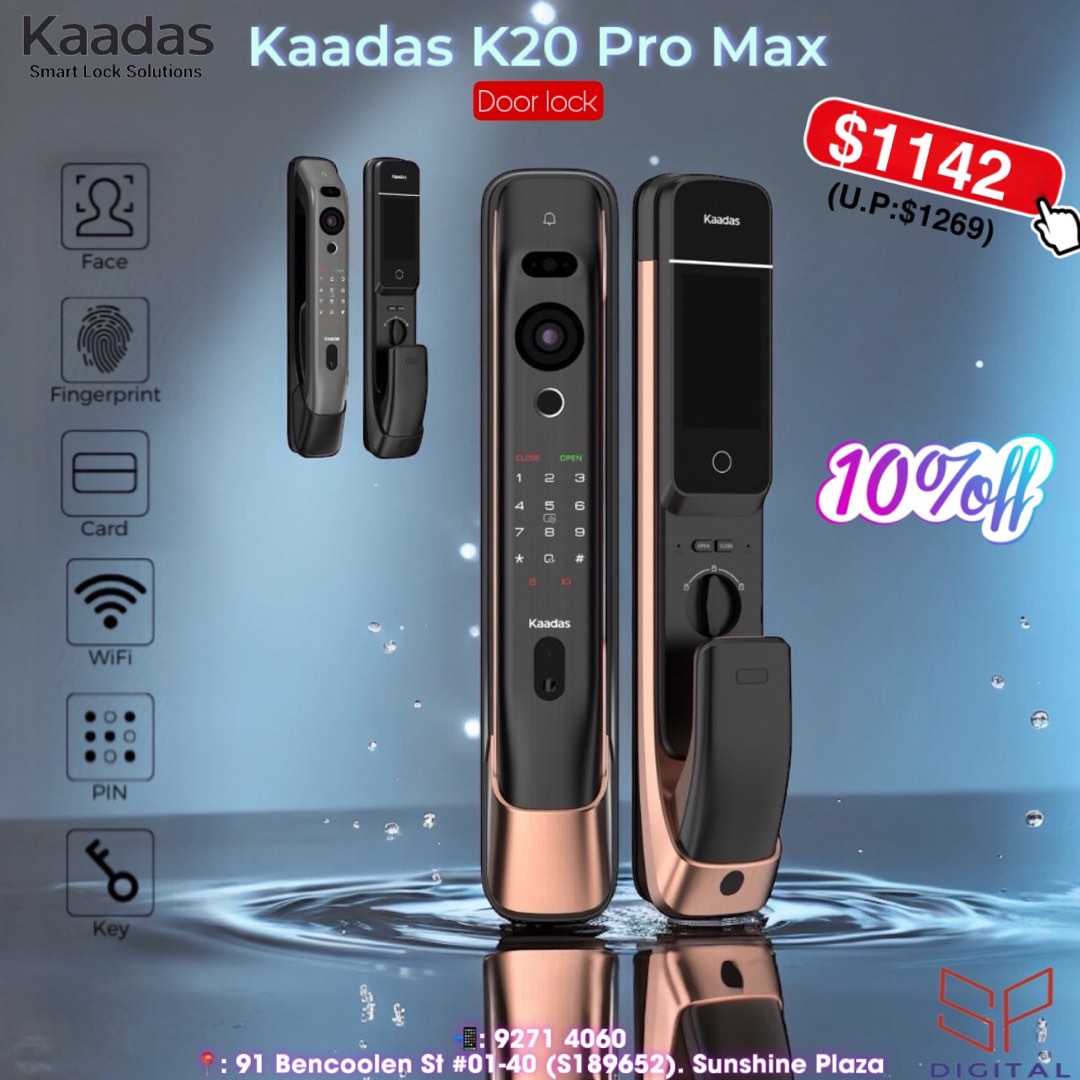 Kaadas Digital Lock K20 Pro Max local set, Furniture & Home Living ...