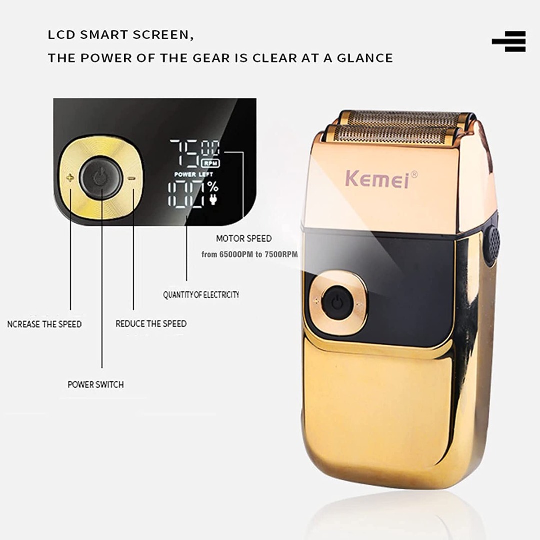 KEMEI PERFECT RAZOR (GOLD/SILVER)- High-quality LCD display screen ...
