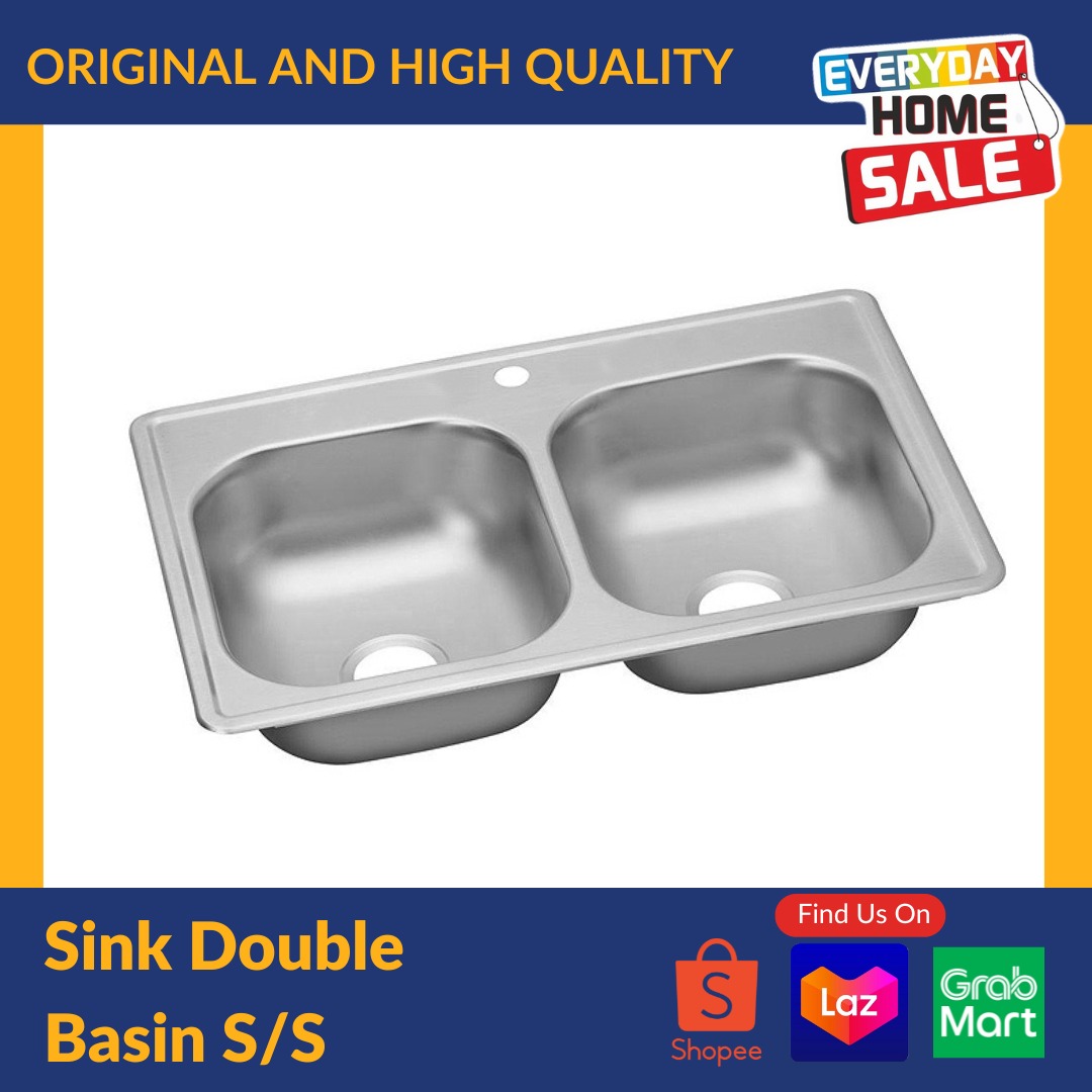 Lababo Stainless / Kitchen Sink Double Basin, Furniture & Home Living ...