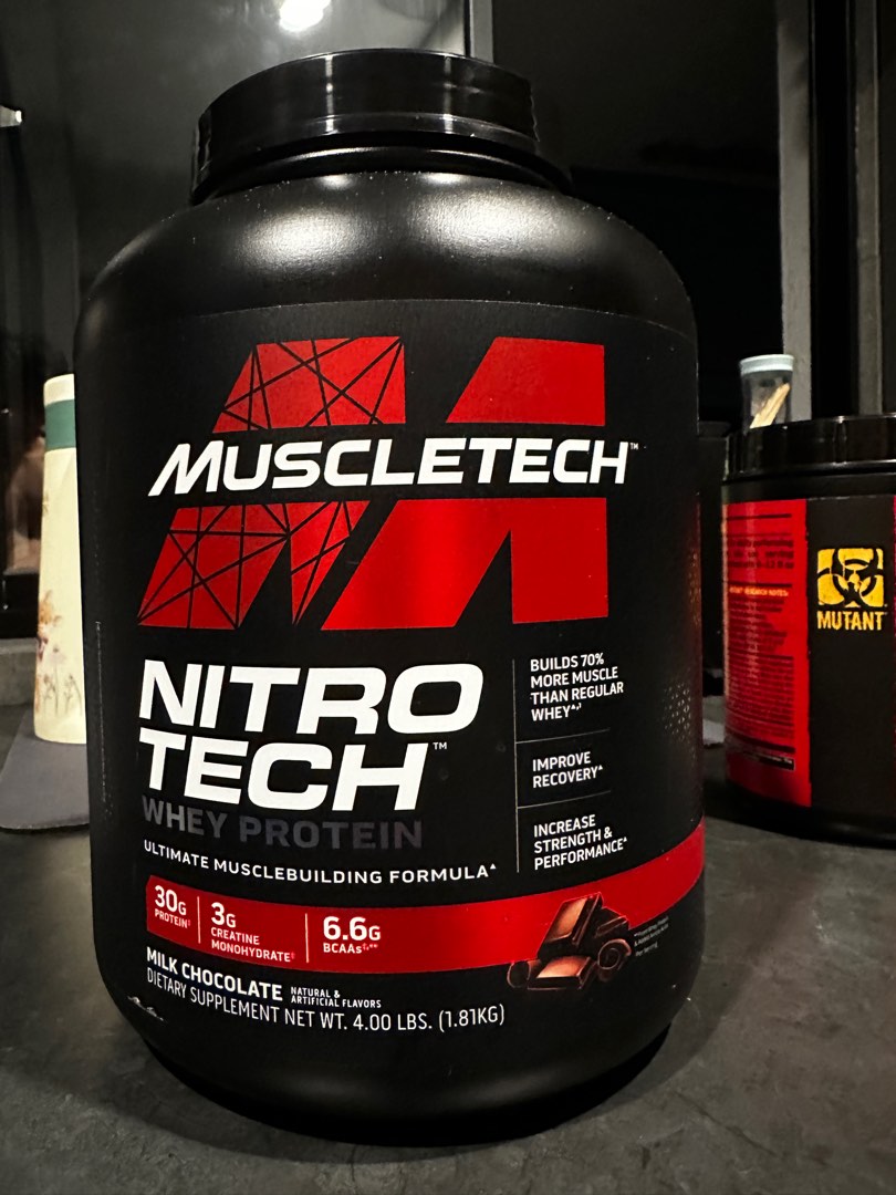 MuscleTech NitroTech Whey Protein (Milk Choc Flavour), Health ...