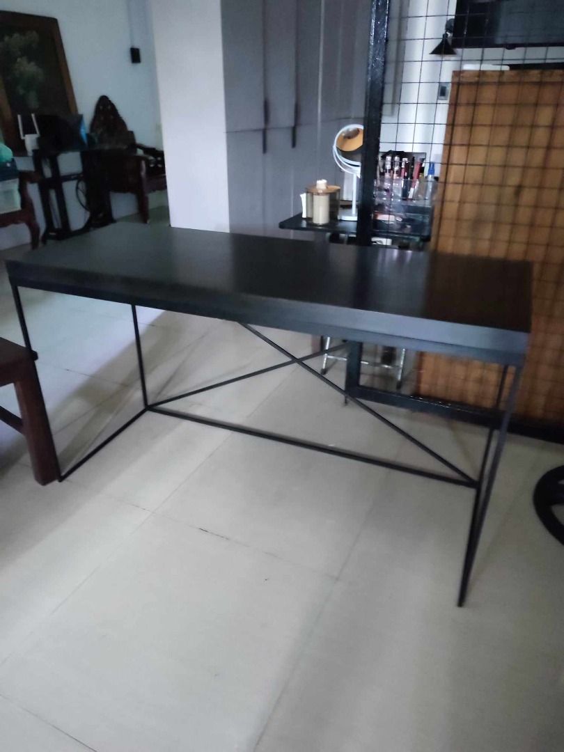 Natural Wood Computer Desk/Dining Table Industrial Design, Furniture ...