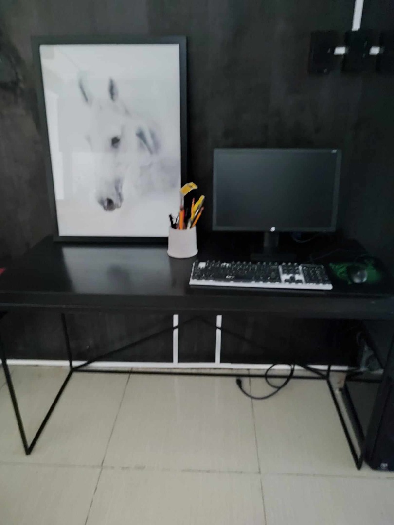 Natural Wood Computer Desk/Dining Table Industrial Design, Furniture ...