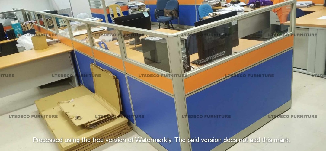 office partition modular bpo with glass table cubicle office furnitures ...