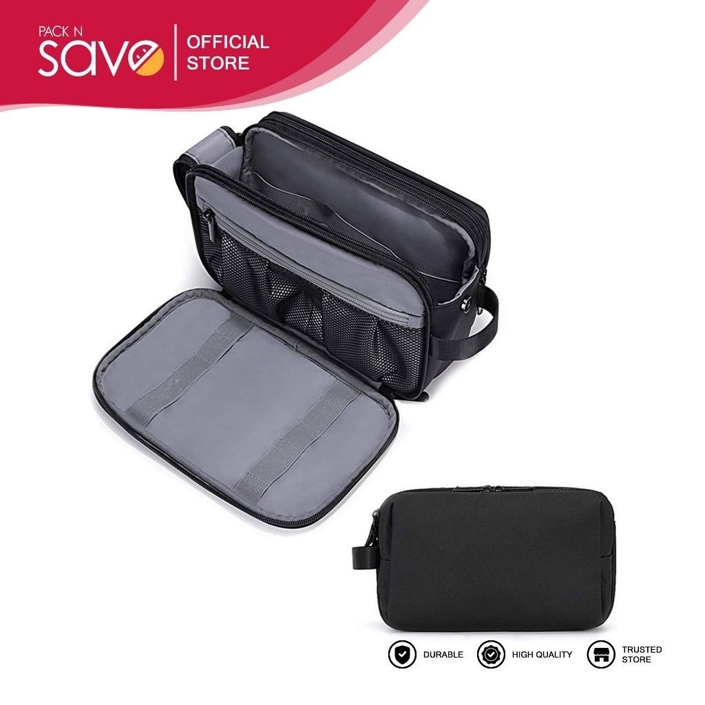 PNS Premium Water-Resistant Travel Toiletry Organizer Bag Wash Shaving ...