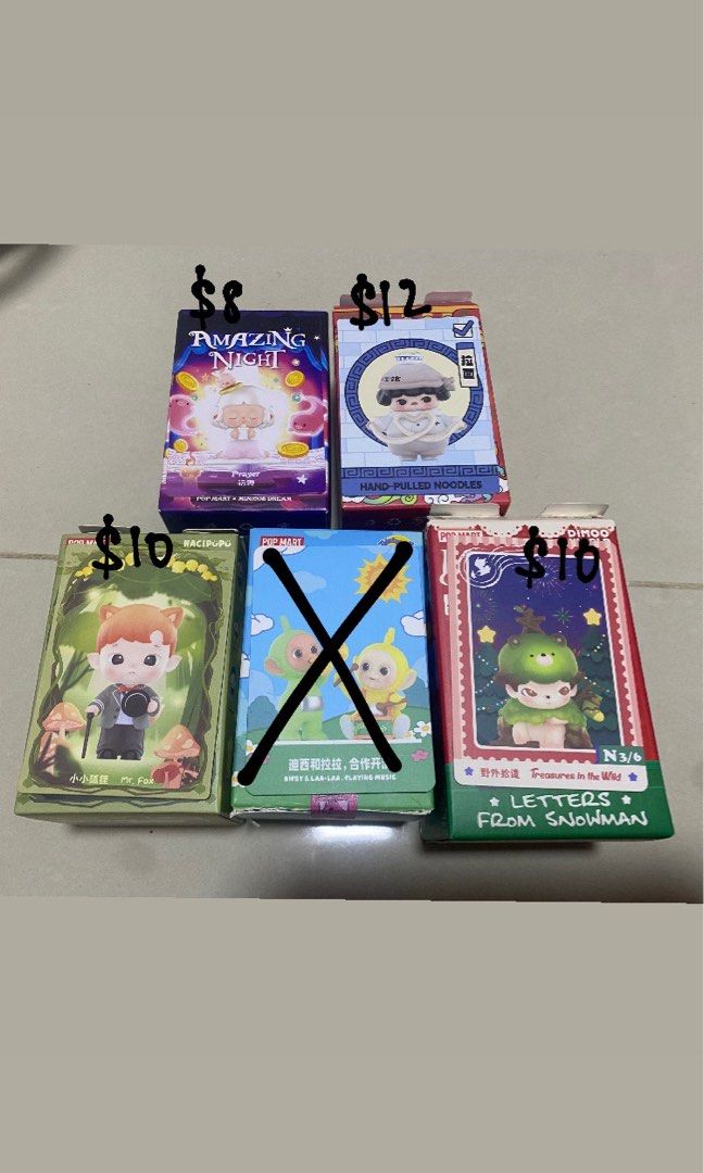 WTT/WTS Popmart blind box- crybaby, labubu,hacipupu,pucky,teletubbies ...