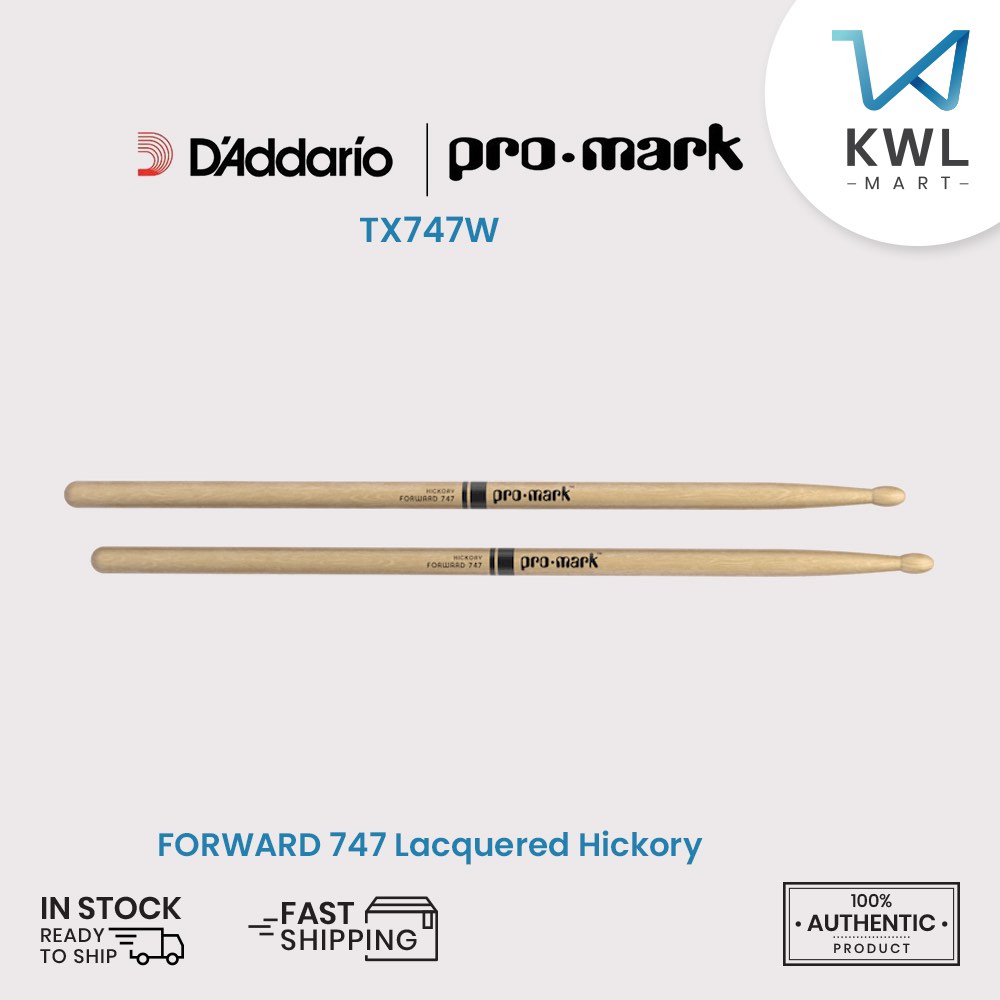 ProMark TX747W FORWARD 747 Lacquered Hickory Drumsticks, Hobbies & Toys ...