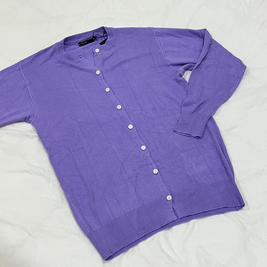 Purple Lilac Cardigan, Women's Fashion, Tops, Longsleeves on Carousell