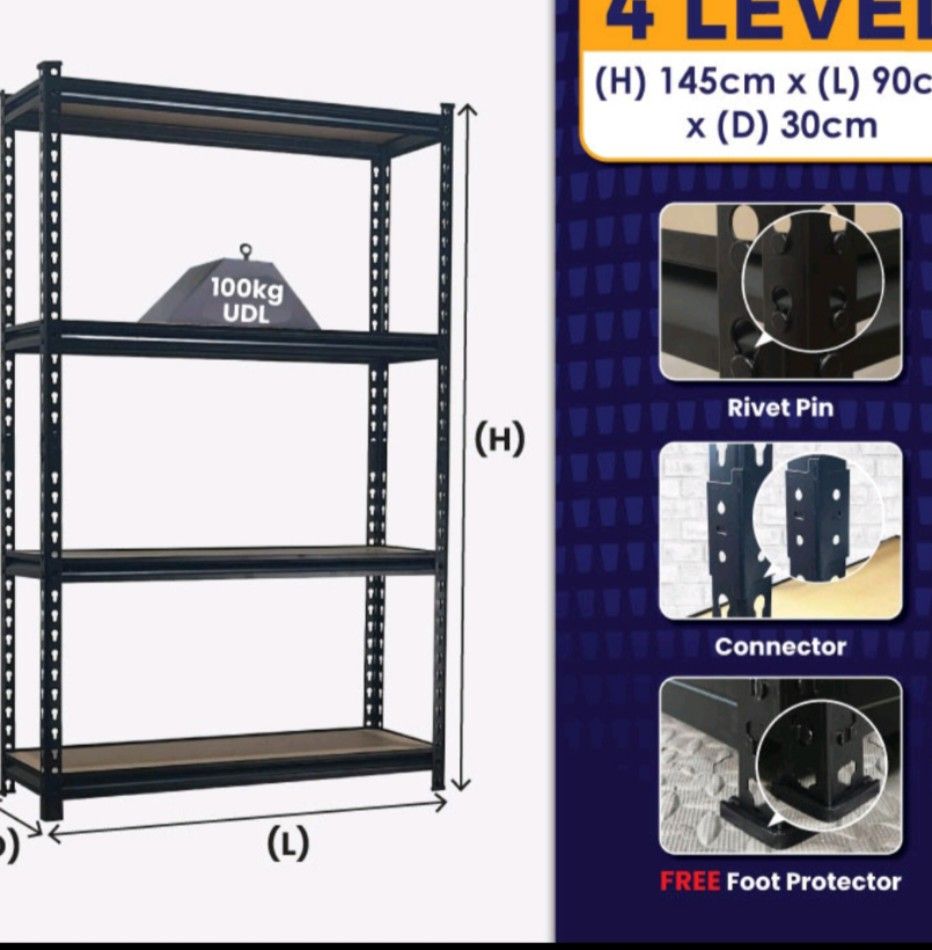 Racks rak besi 4 tingkat, Furniture & Home Living, Gardening, Grass ...