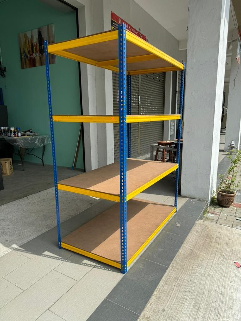 Rak Rack biru kuning boltless, Furniture & Home Living, Home ...