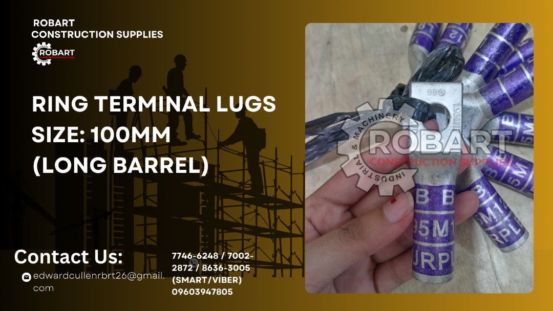 Ring Terminal Lugs Size: 100mm (Long Barrel), Commercial & Industrial ...