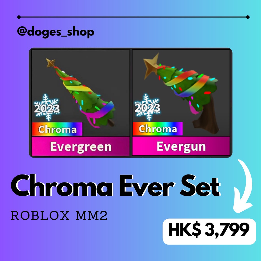 Roblox MM2 - Chroma Ever Set (Chroma Evergreen, Chroma Evergun), 電子遊戲, 遊戲機配件, 遊戲週邊商品 - Carousell