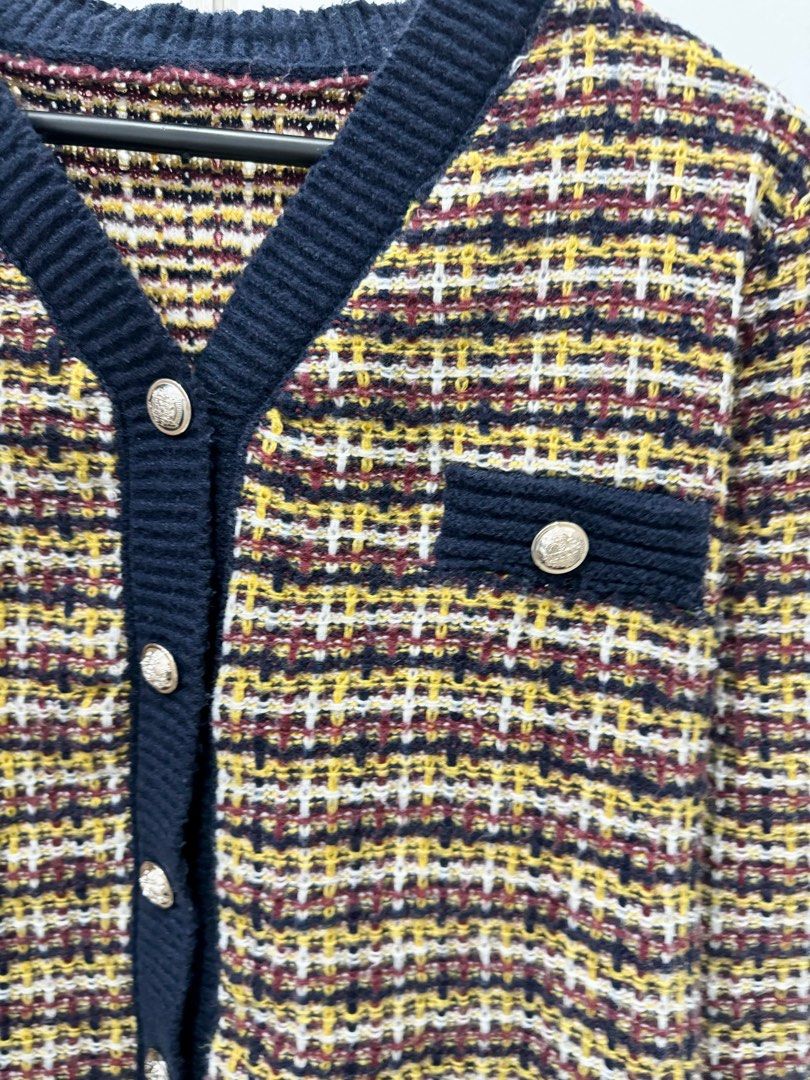 Tweed Korean Cardigan Made In Korea, Fesyen Wanita, Pakaian Wanita ...