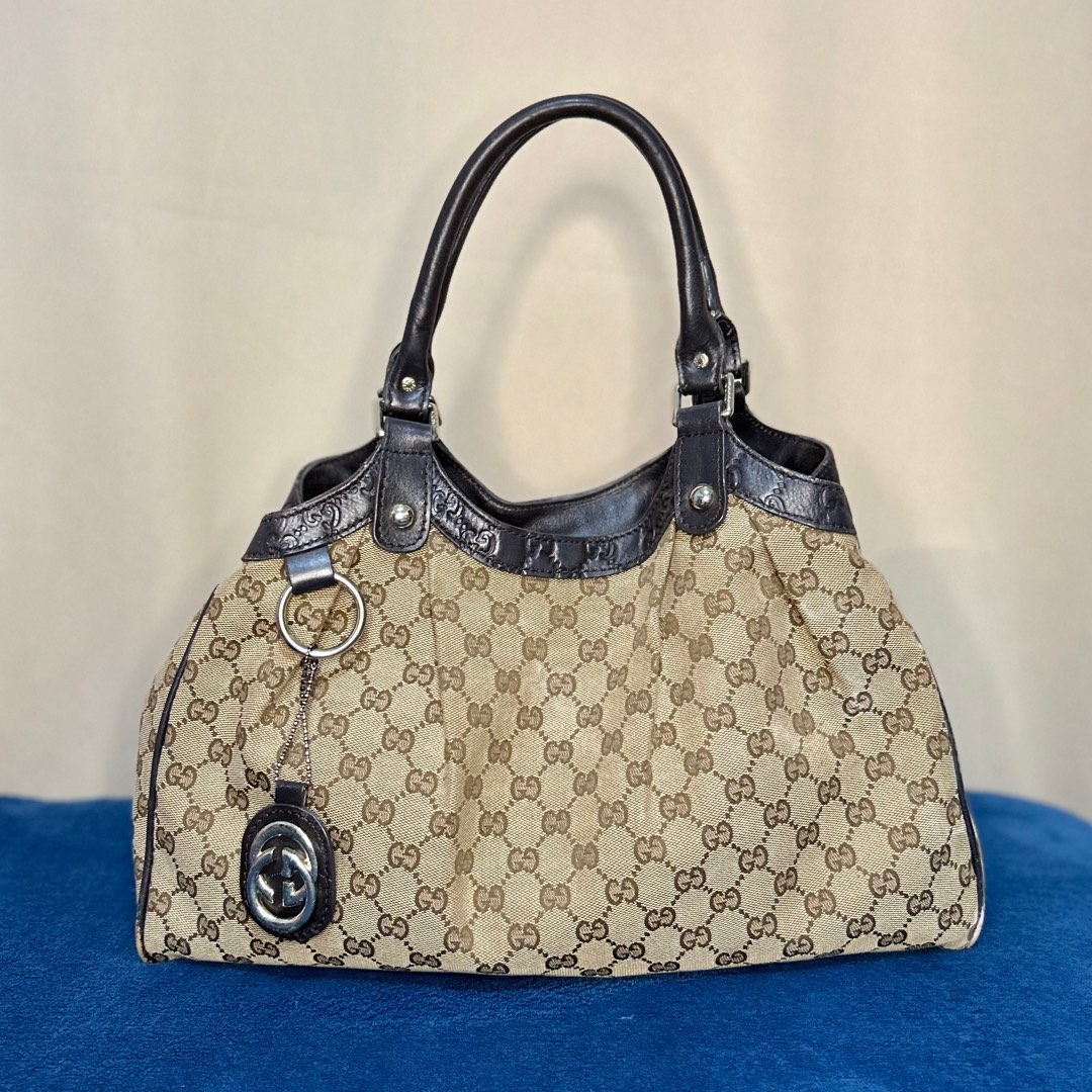 Vintage Gucci Sukey Handbag (Beige), Luxury, Bags & Wallets on Carousell