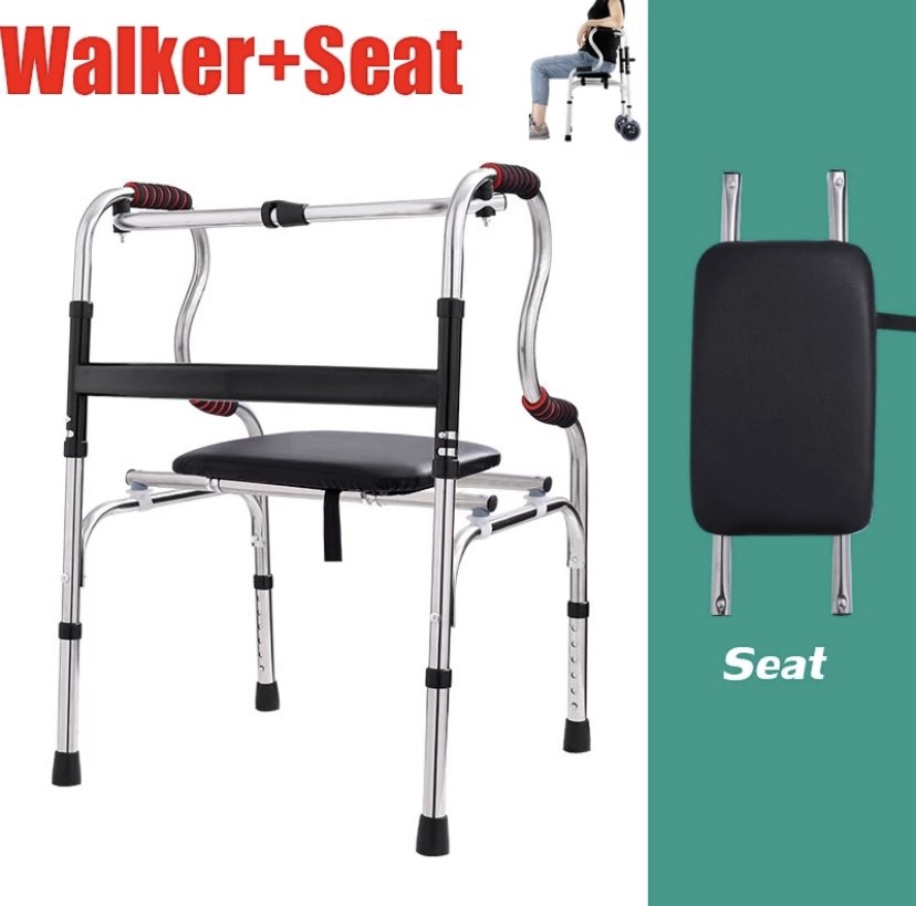 Walker - 8 Levels adjustable with chair crutch & wheels, Health ...