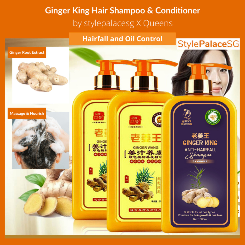 [1000ml] Ginger King Hair Shampoo Anti-Hair Loss Hair Growth Original Formula | Queen's 2X ...