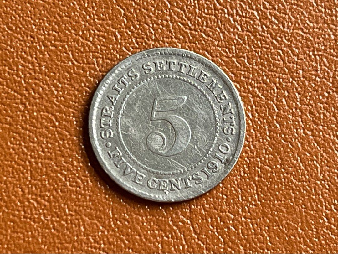1910 Straits Settlement King Edward VII Five Cents Silver Coin, Hobbies & Toys, Memorabilia ...