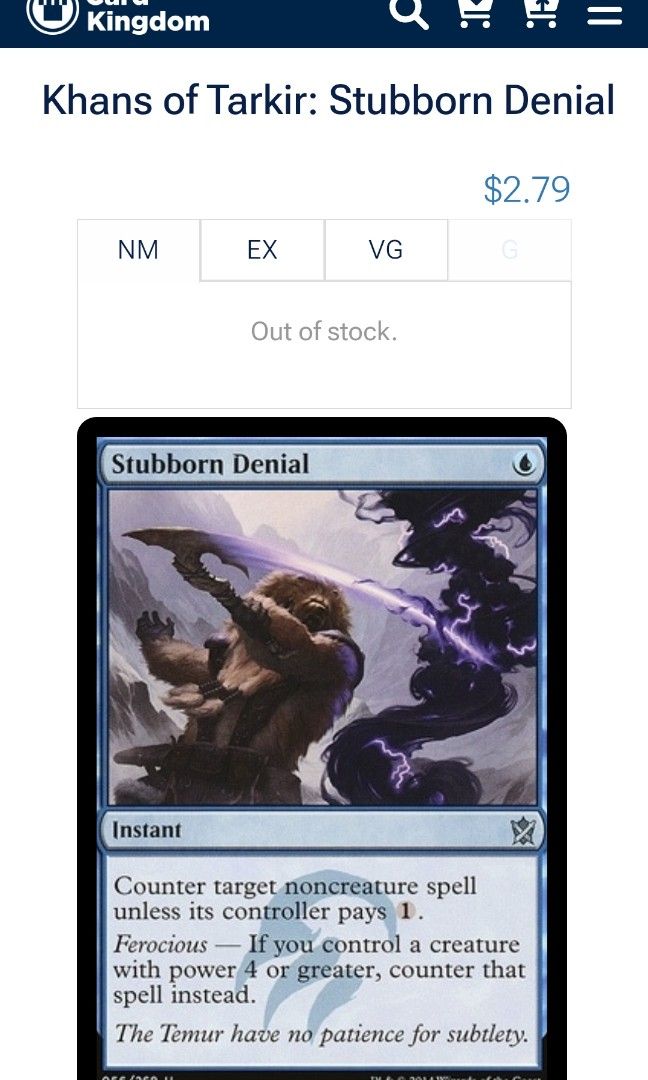 5 x Stubborn Denial (JAP) - Magic the Gathering MTG, Hobbies & Toys ...