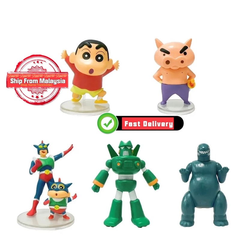 6pcs/set Crayon Shin-chan Action Kamen Figure Pvc Action Figures 5~10cm ...