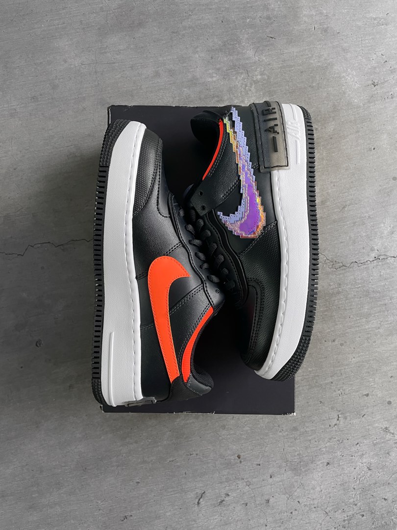 AIR FORCE 1 LOW SHADOW 8 BIT BLACK, Men's Fashion, Footwear, Sneakers ...