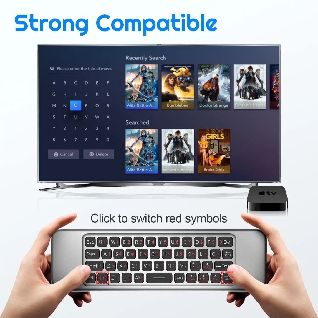 多功能Air Mouse Remoter Control W3 2.4G無線語音Air Mouse遙控器迷你鍵盤 適用於Android電視盒和 ...