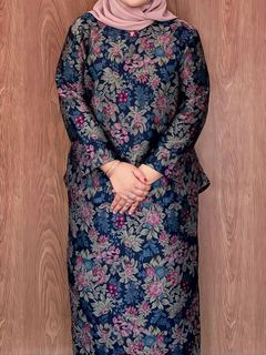 Fiziwoo Baju Kurung (Powder Blue), Women's Fashion, Muslimah Fashion ...