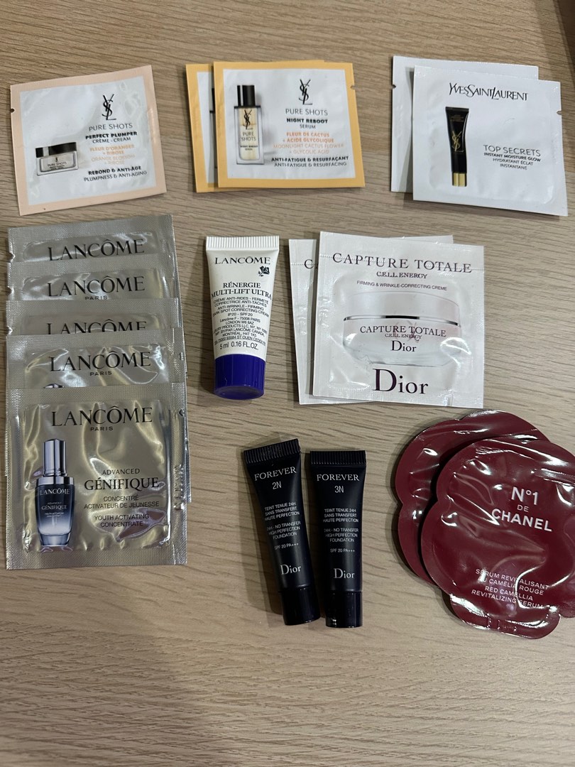 Bundle of Skincare Makeup Samples Chanel Dior Lancome YSL, Beauty ...