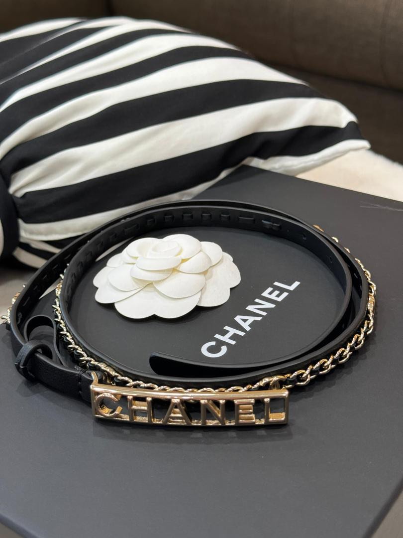 Chanel logo belt, Luxury, Accessories on Carousell