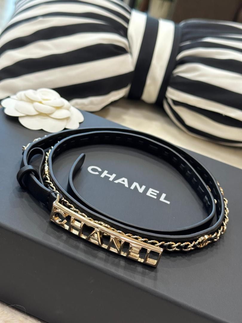 Chanel logo belt, Luxury, Accessories on Carousell