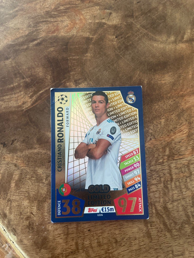 Cristiano Ronaldo Gold Limited Edition Match Attax, Hobbies & Toys ...