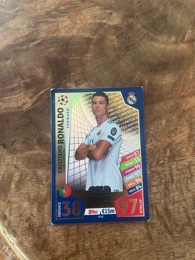 Cristiano Ronaldo Gold Limited Edition Match Attax, Hobbies & Toys ...