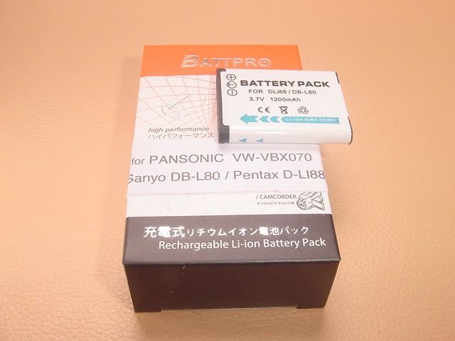DBL80 DB-L80 D-LI88 VW-VBX070電池合Sanyo VPC-CG100,VPC-CS1, Pentax H90 ...