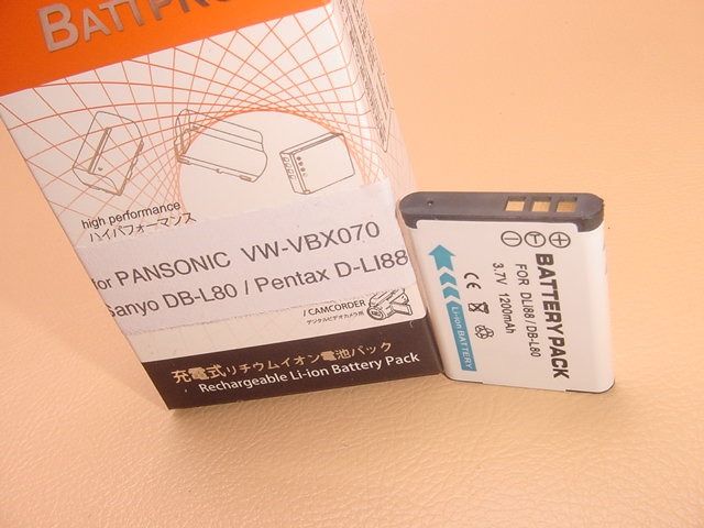 DBL80 DB-L80 D-LI88 VW-VBX070電池合Sanyo VPC-CG100,VPC-CS1, Pentax H90 ...