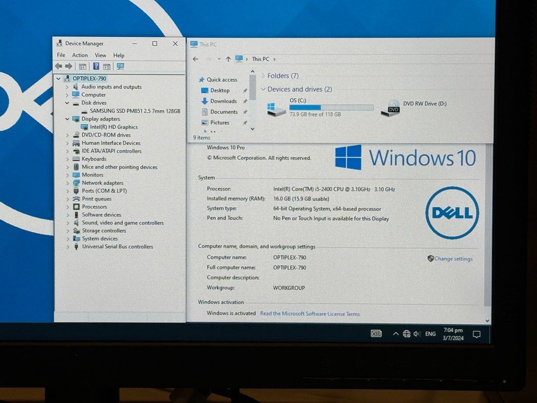 DELL Optiplex SFF Desktop Computer PC Set CPU with Free 22" Monitor ...