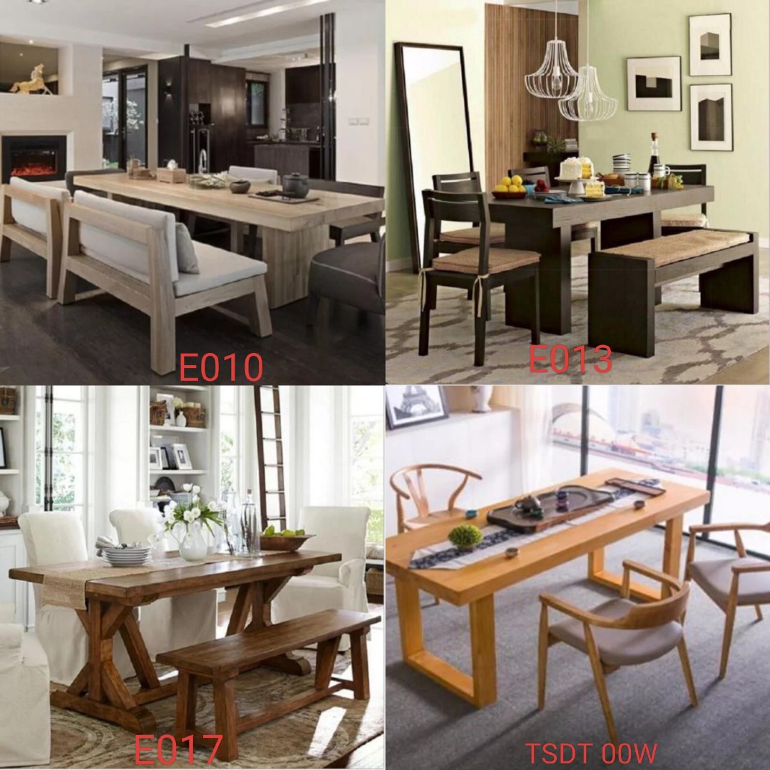 E010, E013, E017. TSDT 00W PO - Solid Wood Dining Table Set (Table W ...