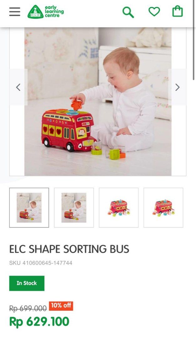 ELC Shape Sorting Bus, Bayi & Anak, Mainan & Baby Walker di Carousell