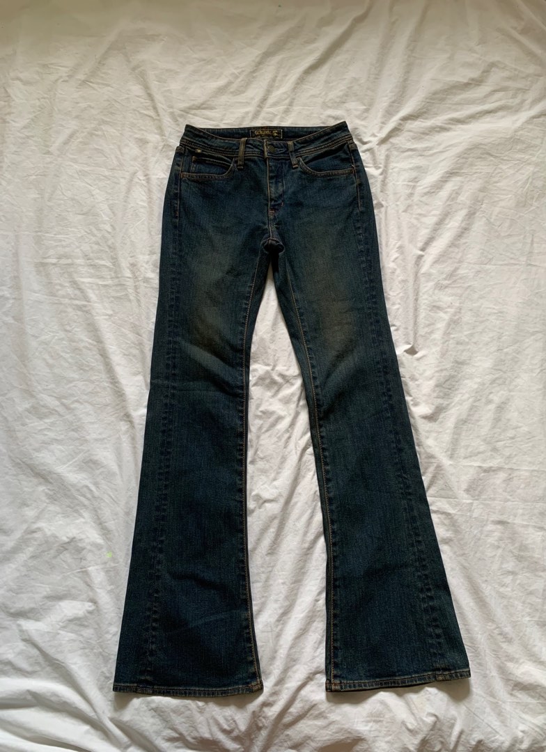 Georgia loce vintage washed low waist denim flare pants, Women's ...