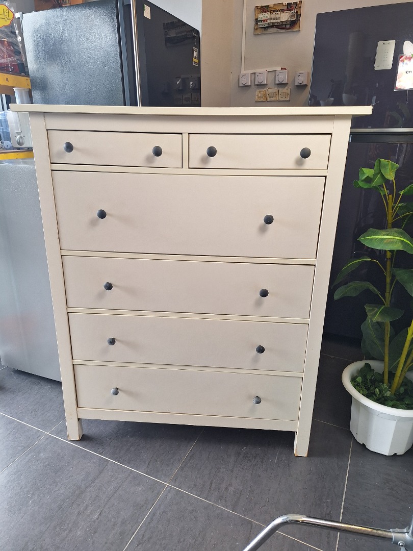 IKEA HEMNES Chest of 6 drawers, white stain, 108x131 cm | IKEA HEMNES ...