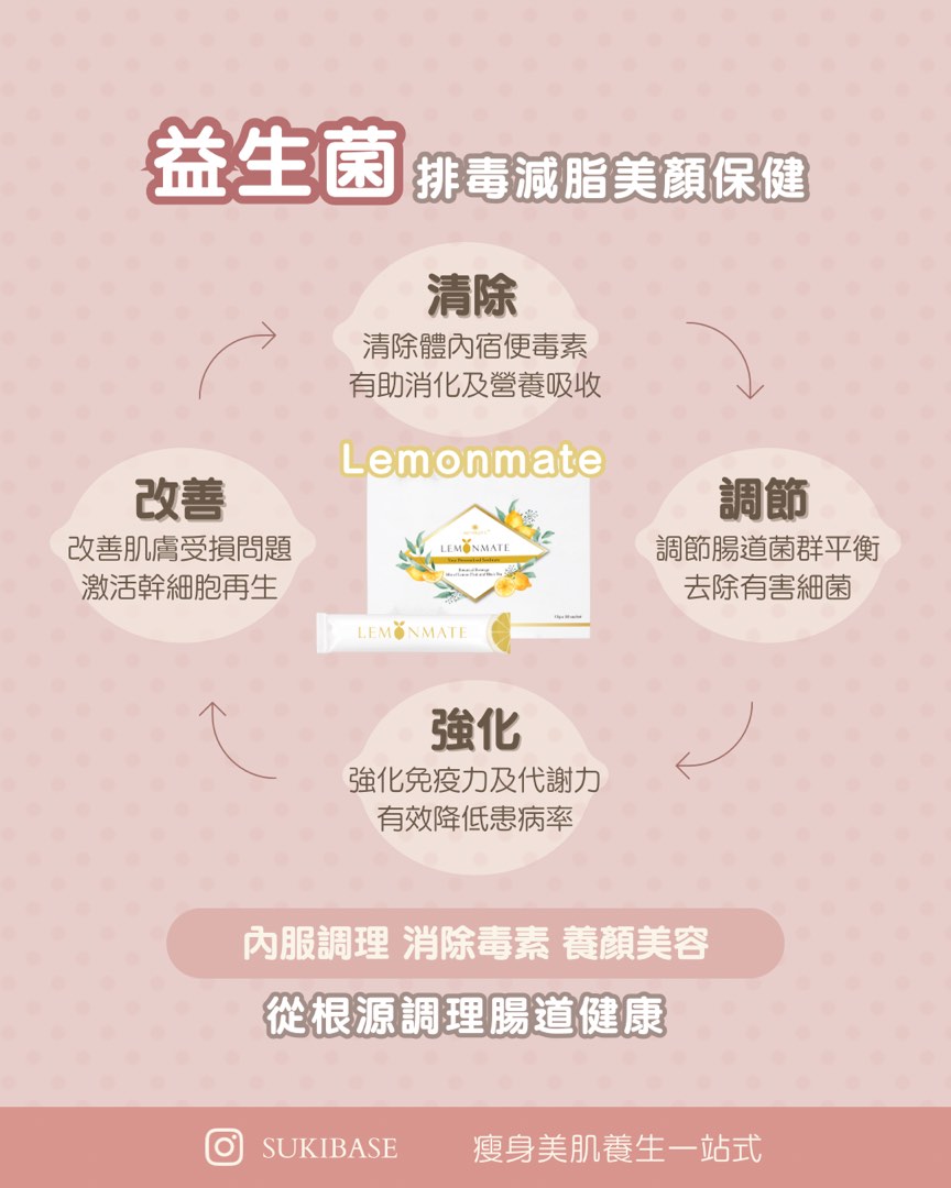 排毒益生菌檸仔Lemonmate, 健康及營養食用品, 健康補充品, 健康補充品 - 保健食品，飲料和補品 - Carousell