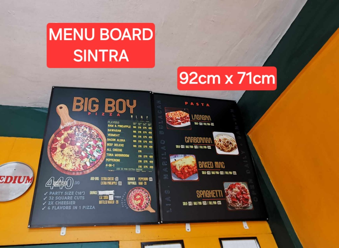 LIGHTED BOX SIGNAGES AND SINTRA MENU BOARD, Furniture & Home Living ...