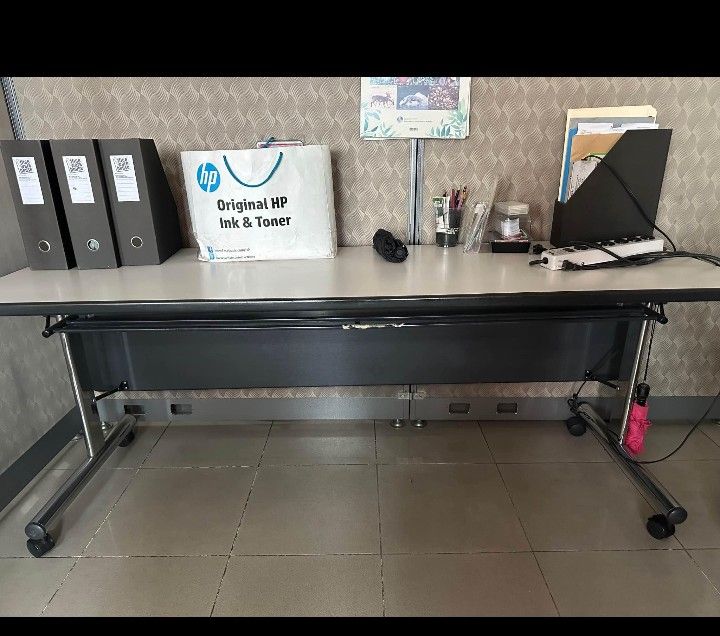 Long office table heavy duty and office chairs, Furniture & Home Living ...