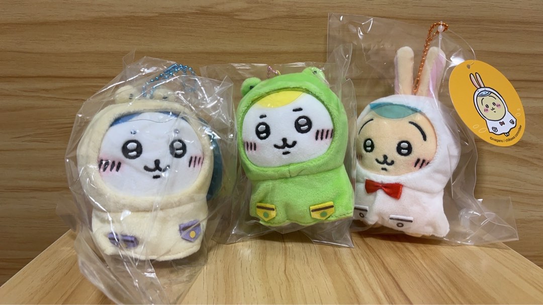 Original Chiikawa raincoat series keychain soft toy kid usagi hachiware ...