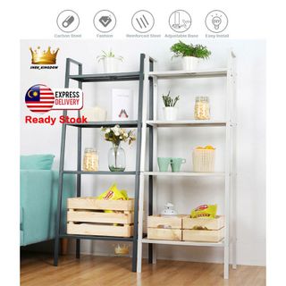 Foldable Linen Covered 5-Tier Shelving Unit Black Colour / Linen Boleh ...