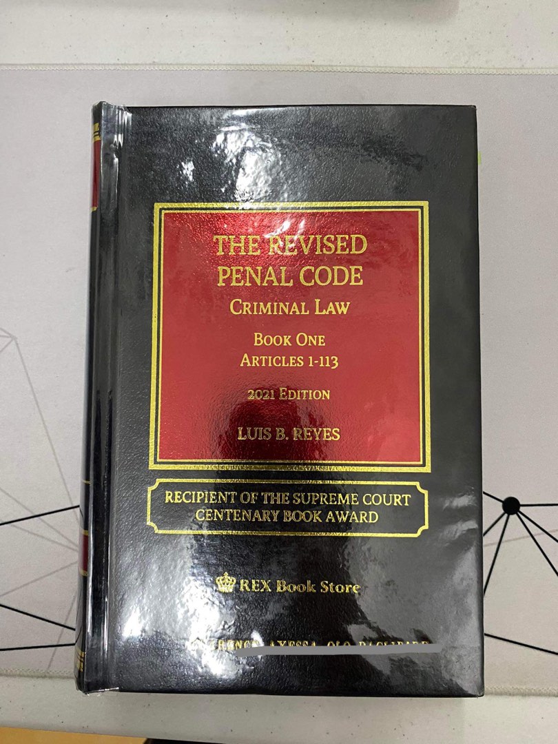 REYES CRIM LAW BOOK 1 (2021), Hobbies & Toys, Books & Magazines ...