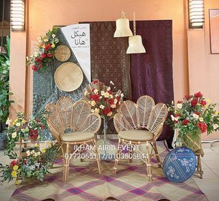 Sewa kerusi flower rattan nikah tunang pelamin majlis rotan, Furniture ...